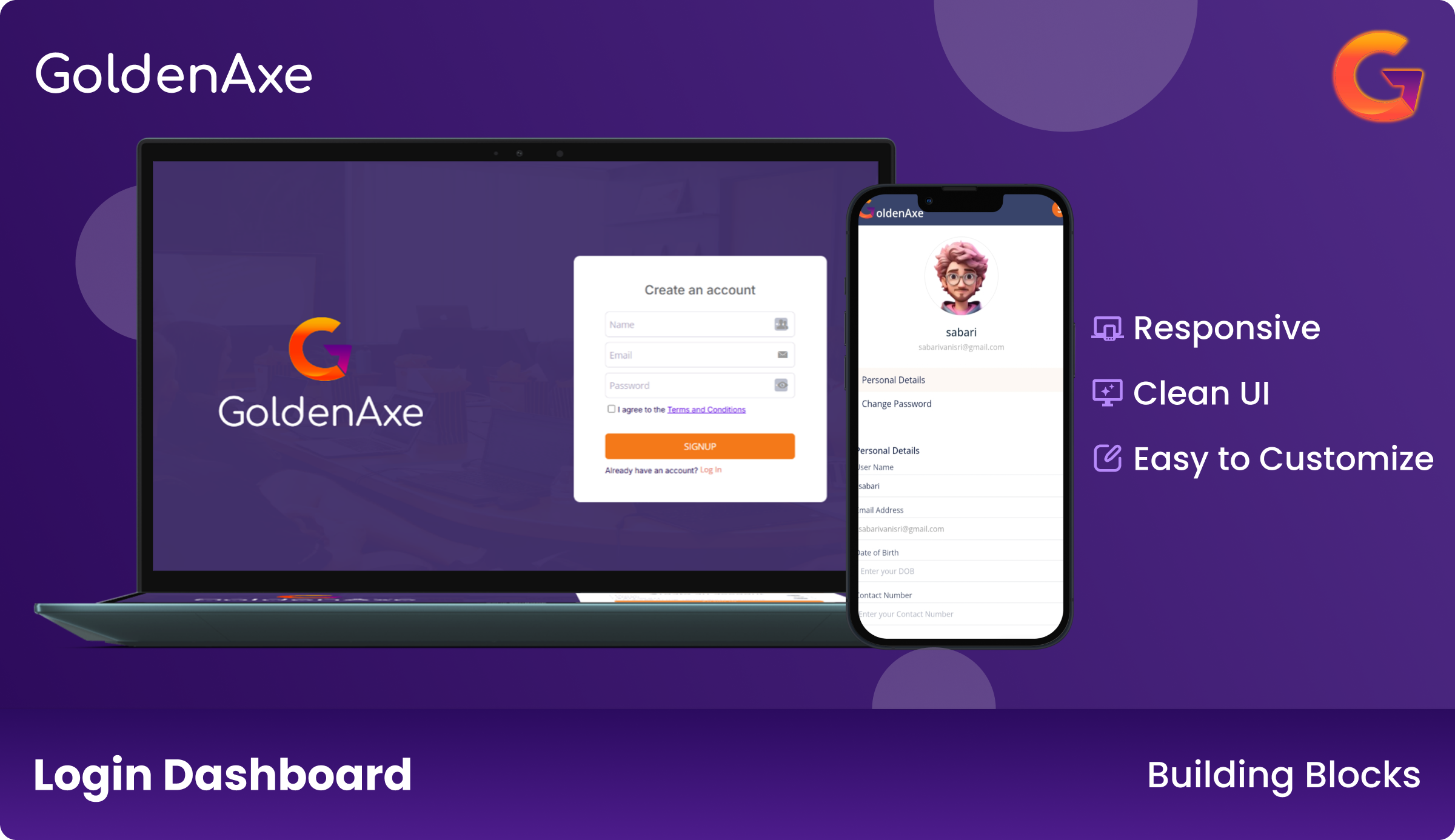 Login Dashboard Template | Bubble